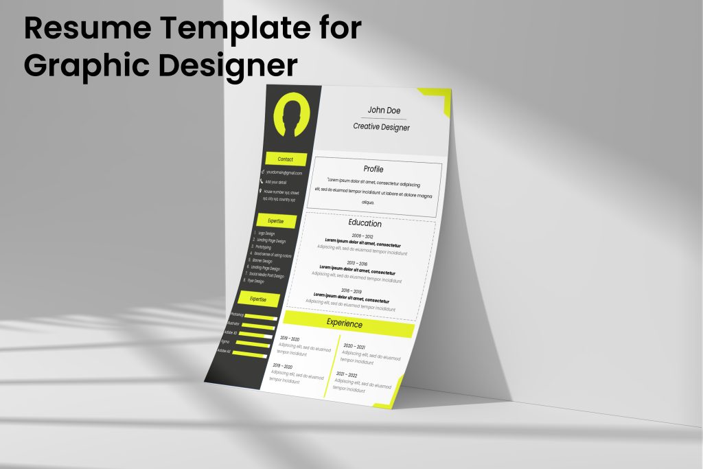 Professional Resume Template for Graphic Designers