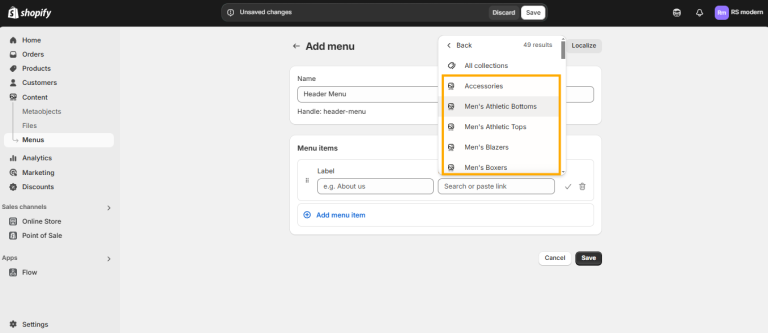 How to Set Up a Shopify Navigation Menu - 2025