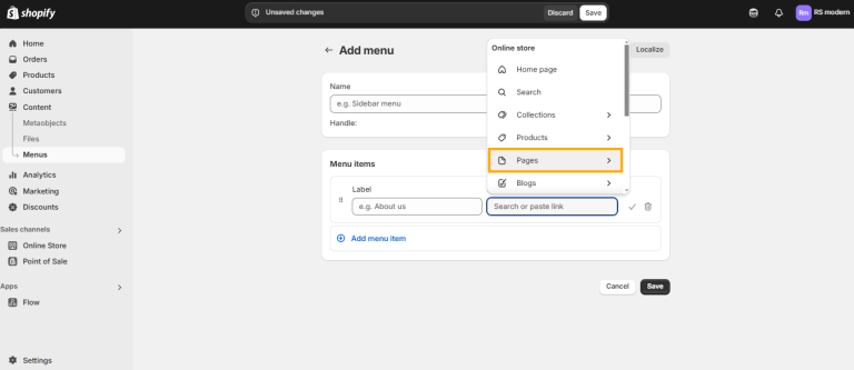 How to Set Up a Shopify Navigation Menu - 2025