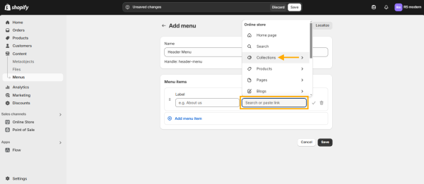 How to Set Up a Shopify Navigation Menu - 2025