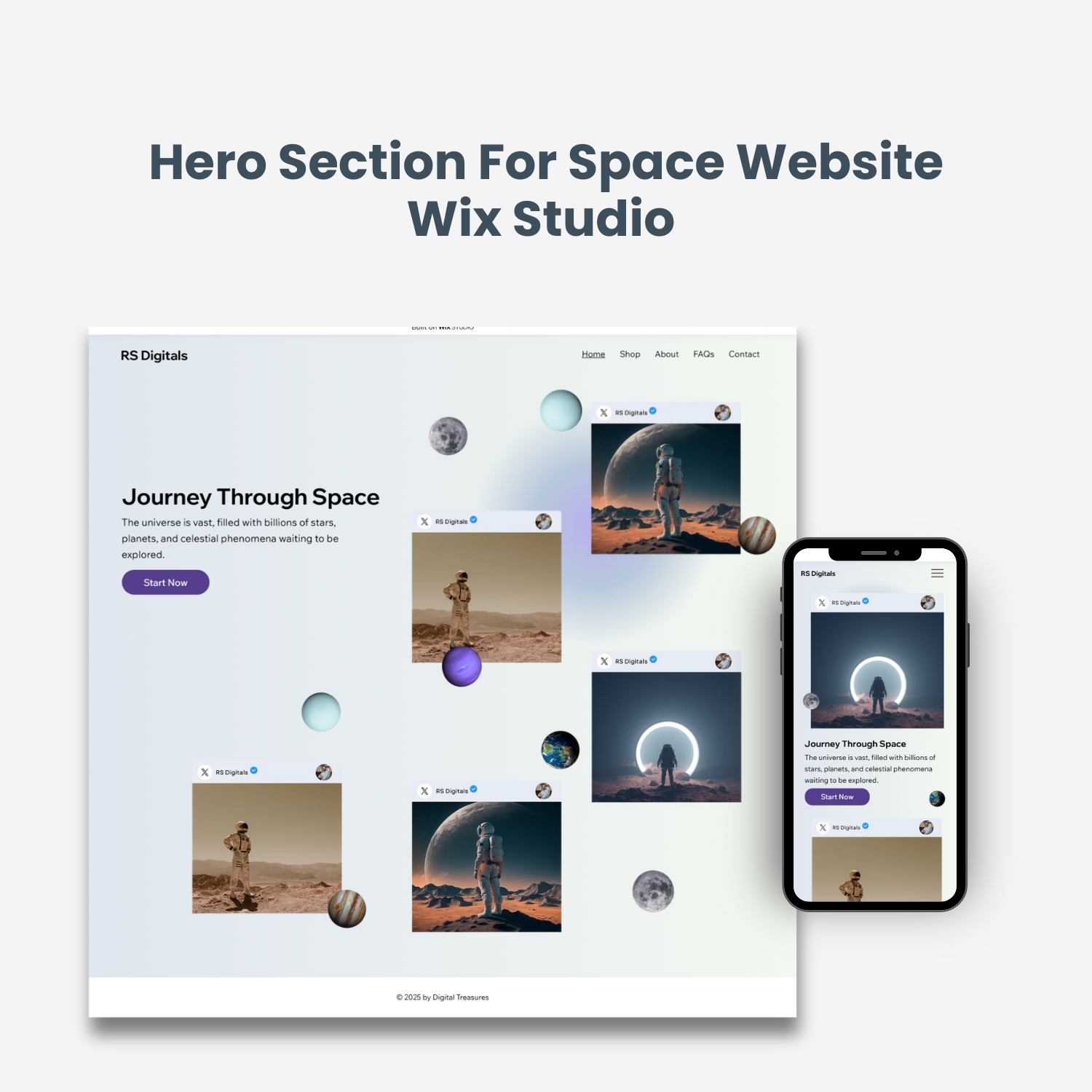 Modern Hero Section for Space Website – Wix Studio - RS Digitals